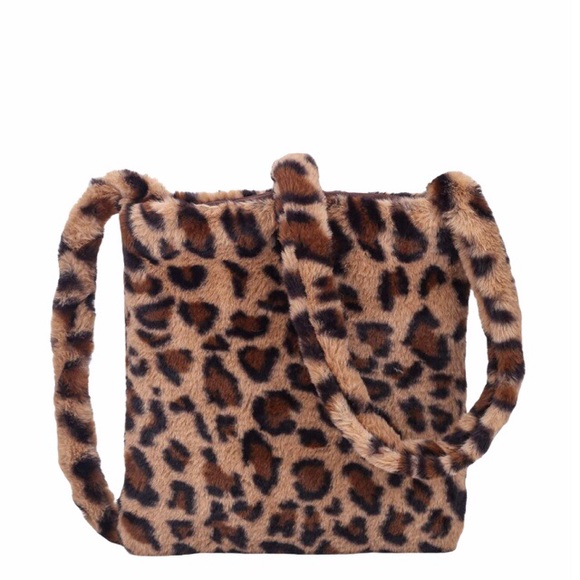 Bags | Leopard Print Fluffy Crossbody Shoulder Bag | Poshmark